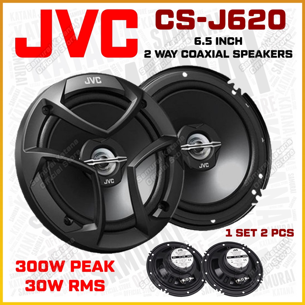🔥 Sale 🔥 High Quality Original JVC CS-J620 300W 6.5" inch CS 2 Way Coaxial Car Speaker Kereta ...
