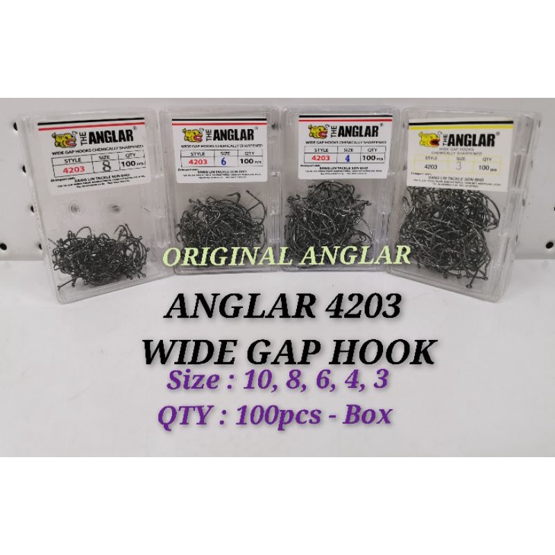 ANGLAR WIDE GAP HOOK CHEMICALLY SHARPENED 4203-BOX _100pcs ( BLACK ...