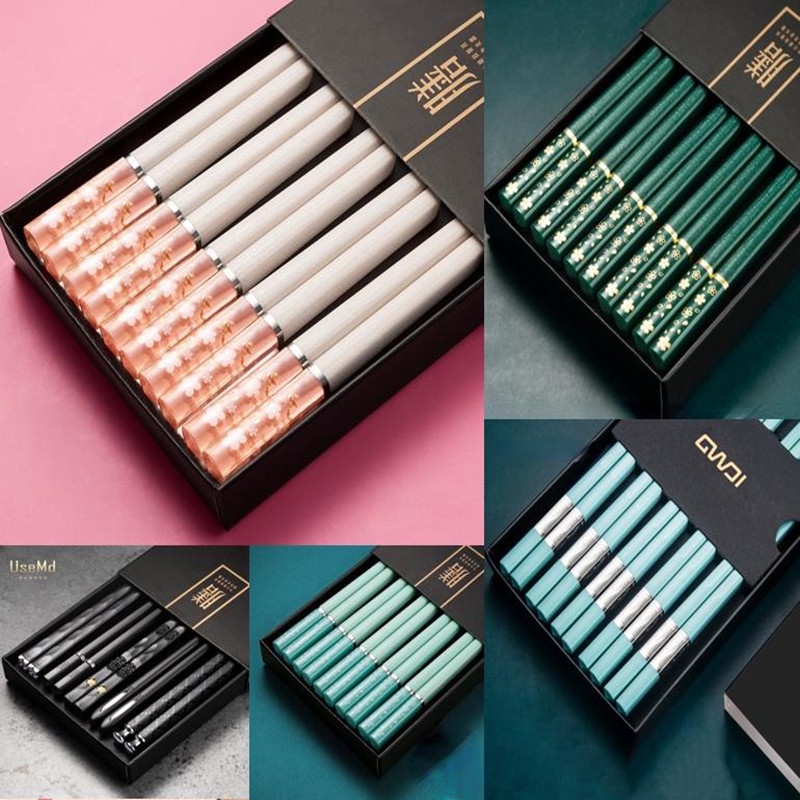 New Alloy Chopsticks Collection Table Japanese-style Cherry Blossom ...