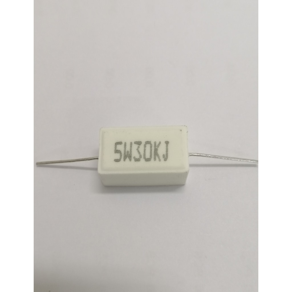 2 PCS 30K ±5% 5W, Axial Lead Through Hole Wirewound Cement Resistor ...