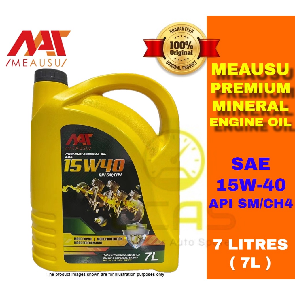 Meausu Mineral Premium Engine Oil 7L - 15W40 15W-40 - 7Litres - Toyota ...