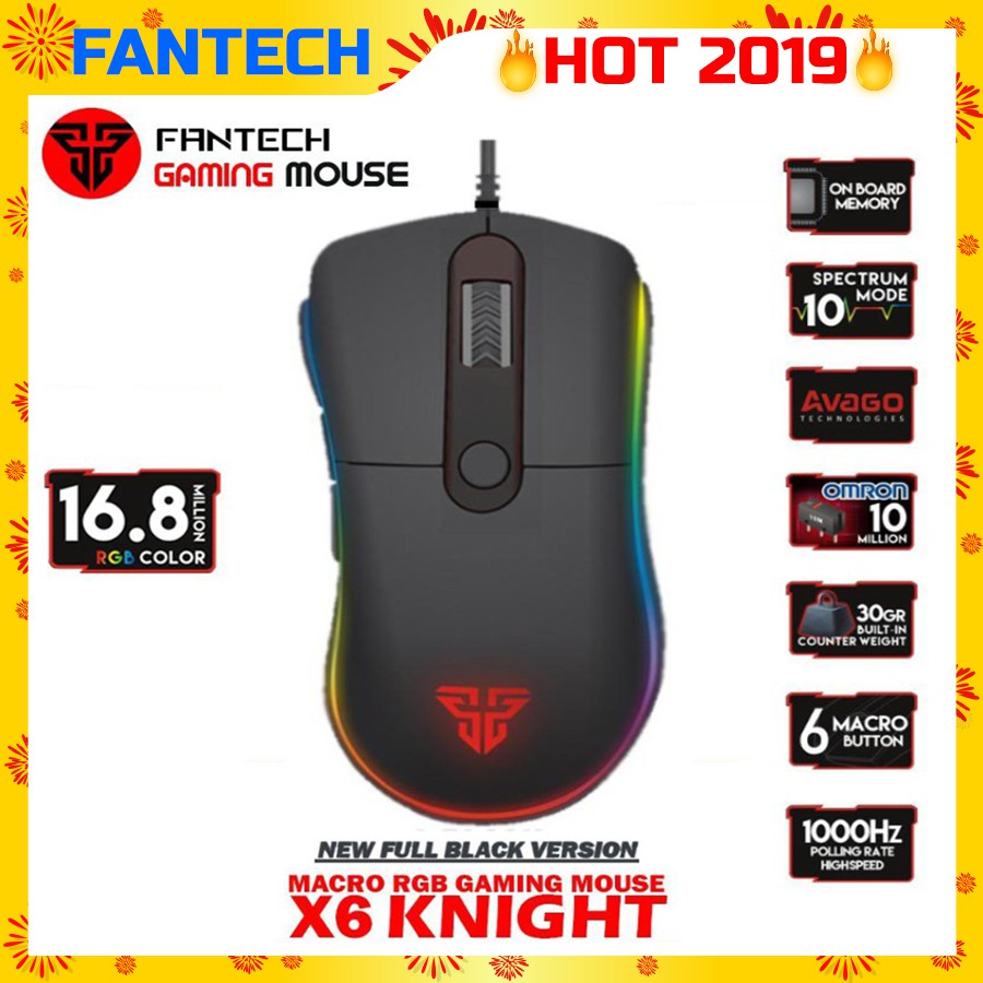 ORIGINAL FANTECH X6 KNIGHT 6MacroButton RGB GamingMouse-16.8 Millions ...