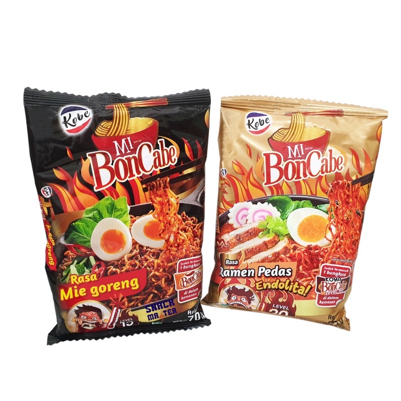 Mi BonCabe Level 15 70gram / Mi BonCabe Ramen Pedas Level 30 65gram ...