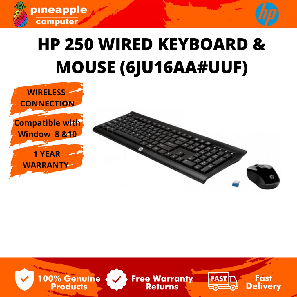 HP 250 Wireless Keyboard Mouse Combo A/P – 6JU16AA#UUF | Shopee Malaysia