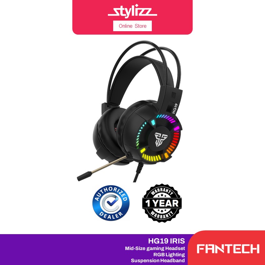 FANTECH HG19 IRIS MID-SIZE GAMING HEADSET WITH LIGHTHING EFFECT GAMING ...