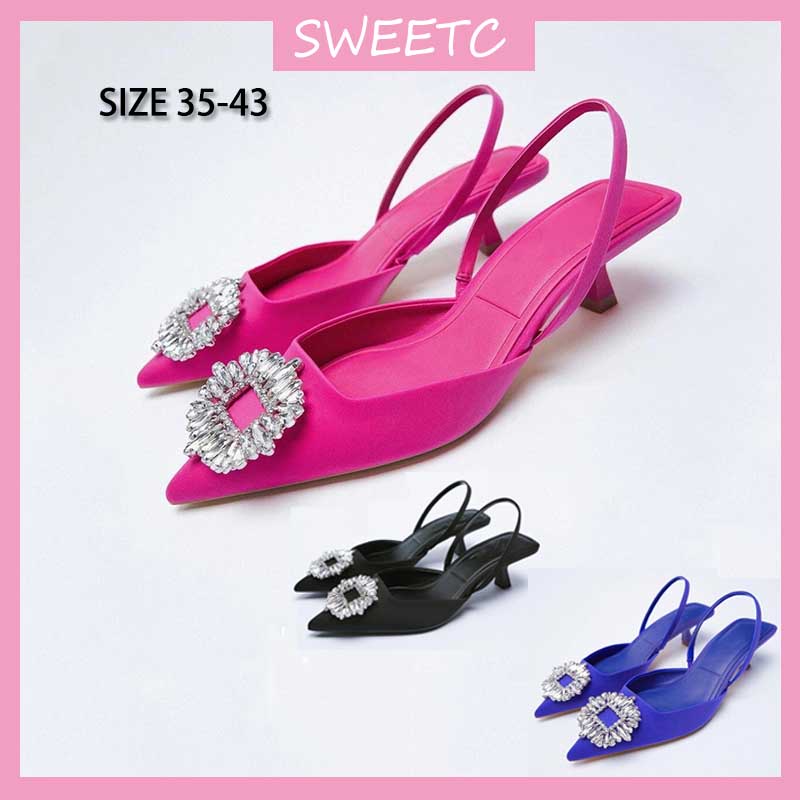 SWEETC kasut dinner glitter Kasut raya perempuan Raya Heels 2024 Plus ...