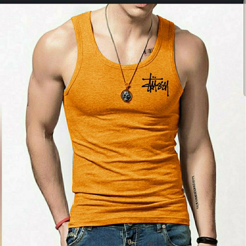 Men's Singlet Shirt Cotton Combed Men's Singlet Shirt Tanktop Men's ...