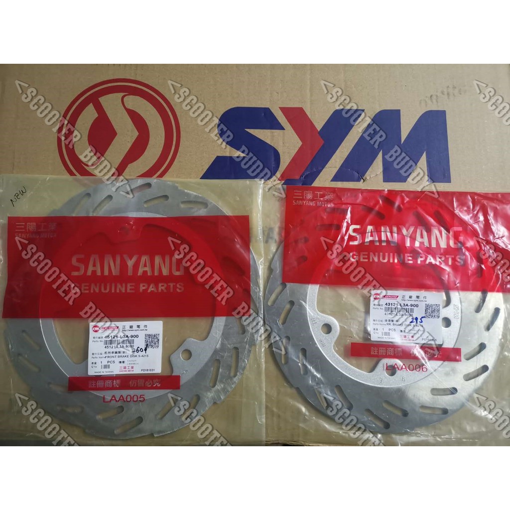 ORIGINAL SYM REAR (43121-L3A-900) / FRONT Brake Disk (45121-L3A-900 ...