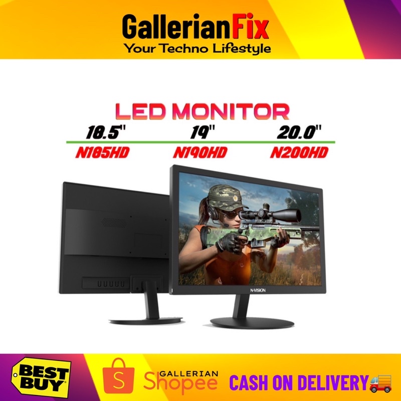 Nvision 19 Inch Led Hd Monitor 60Hz For Office Design Cctv Computer ...
