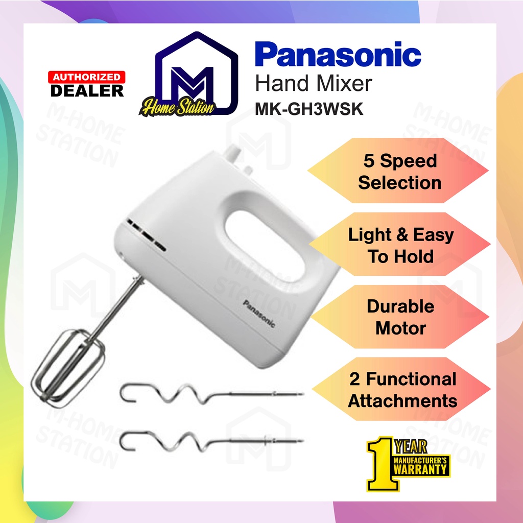 NEW!! Panasonic Hand Mixer MK-GH3 / MK-GH3WSK (Replacing MK-GH1) Mesin ...