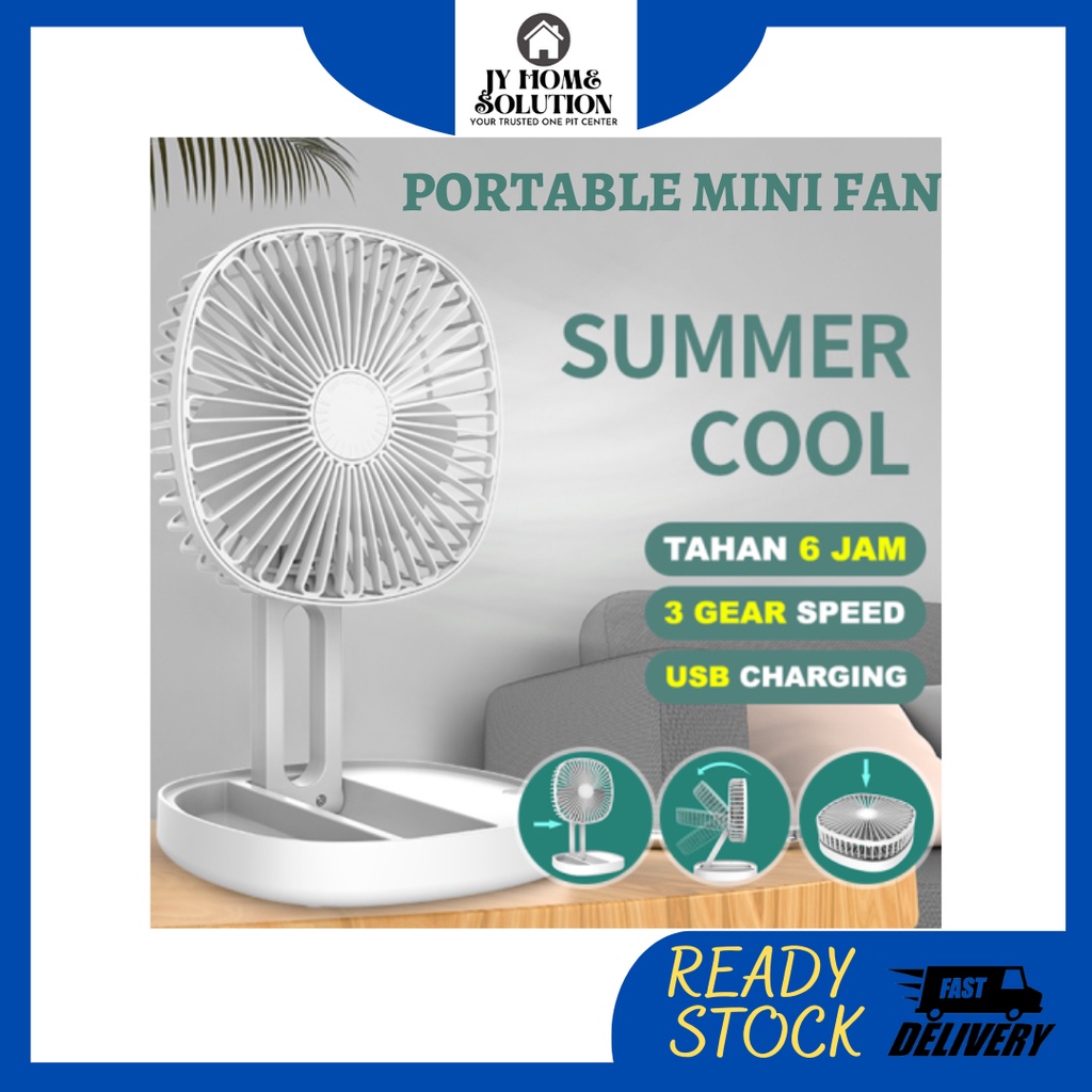 Multifunction Portable Fan / Kipas Camping Rechargeable Retractable ...