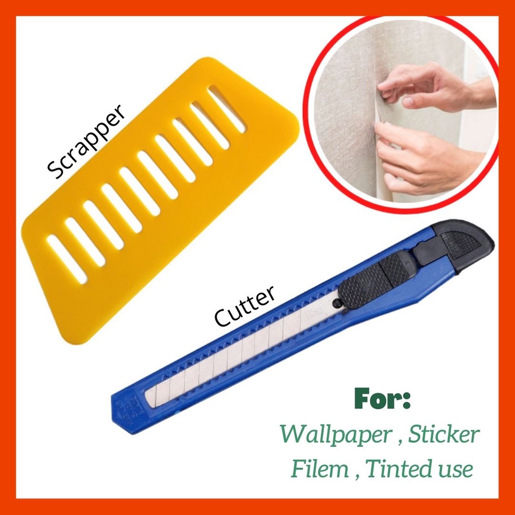 Scaper Cutter Knife / Wallpaper Smoothing Tools / Alat Pemasang Kertas ...