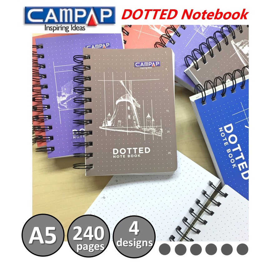 Campap Wire-O Notebook Dotted A5 240 pages (CA3169) | Shopee Malaysia