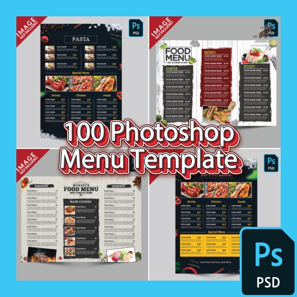 100 Photoshop Food/Drink Menu Template PREMIUM [ .psd ] | Shopee Malaysia