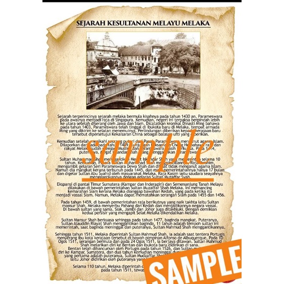 Poster Merdeka - Sejarah Melaka - BBM - PrintedLaminated | Shopee Malaysia