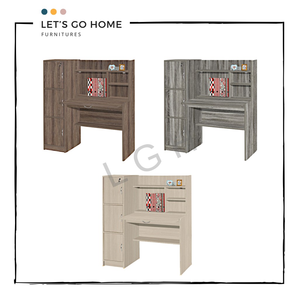 Multipurpose Study Desk | Computer Table | Study Table w/ Bookshelf ...