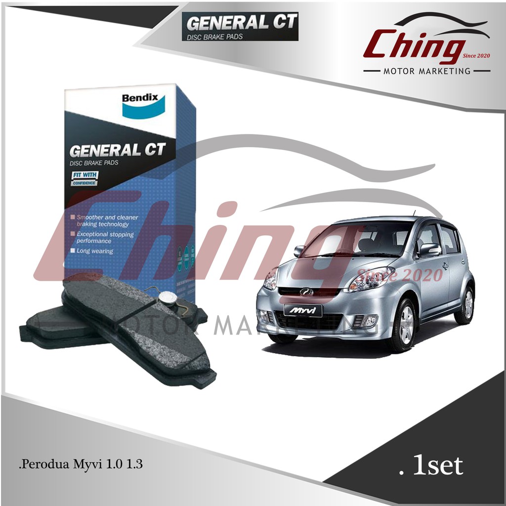 BENDIX - PERODUA MYVI 1.0 1.3 GENERAL CT FRONT BRAKE PAD (DB1768 - GCT) | Shopee Malaysia