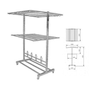 MOBILITY STAINLESS STEEL CLOTH HANGER FOLDABLE DRYING RACK OUTDOOR RAK ...