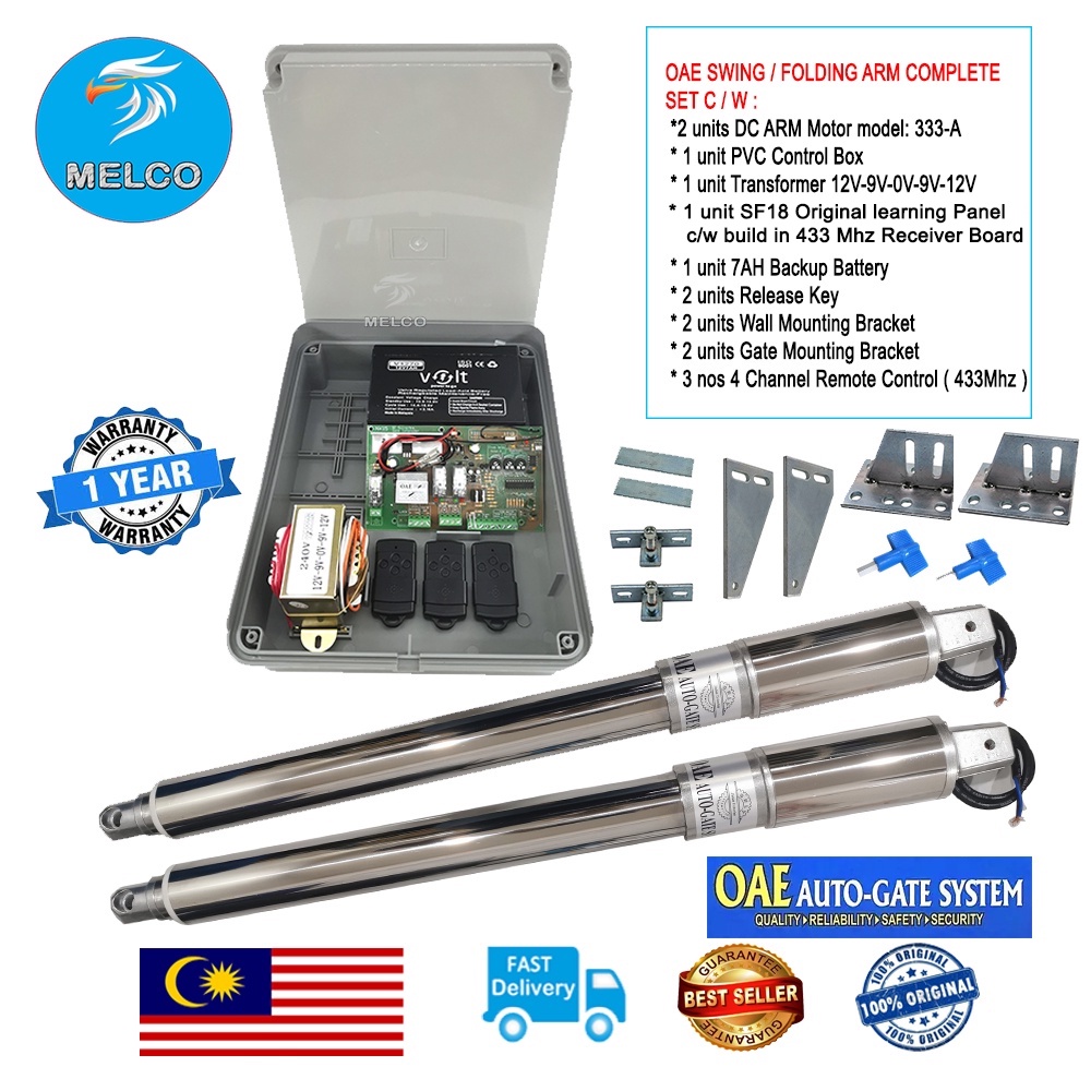 Autogate OAE 333-A DC Swing Floding Arm Gate Autogate Motor Set ...