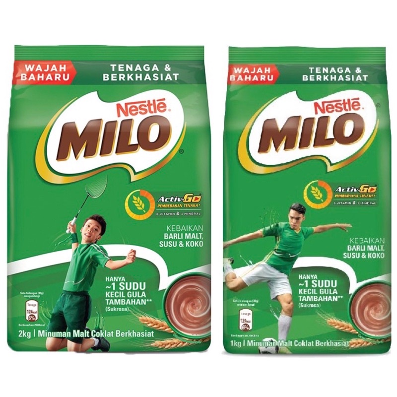 Milo 900g/1kg / 2kg / 2.2kg / 1.1kg/ Milo Hi Fibre / Milo Active Go Tin ...