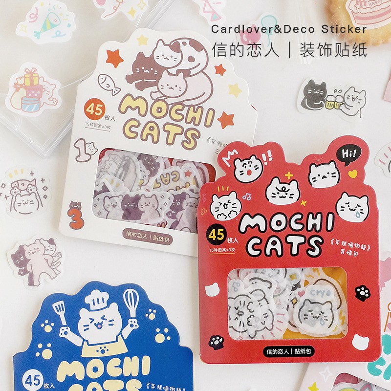 Mochi Cat sticker Set / sticker Set (45 Pictures) | Shopee Malaysia