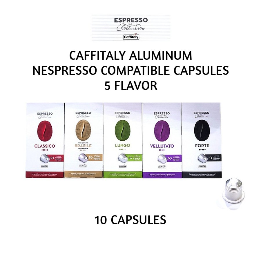 'CAFFITALY' Nespresso 'Aluminum' Coffee Capsules 5 Flavors (10 capsules ...
