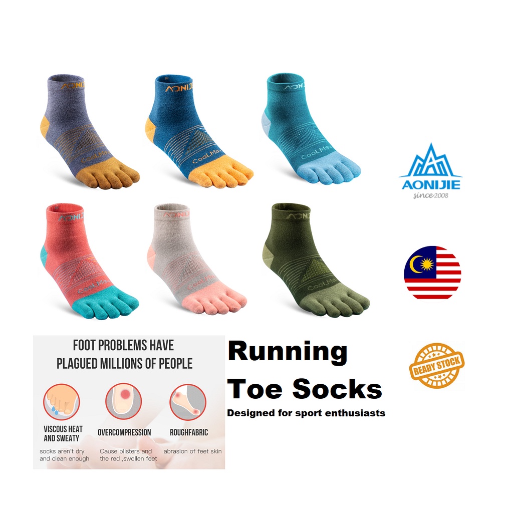 AONIJIE PROFESSIONAL RUNNING TOE SOCKS QUARTER CUT HIKING MARATHON ...