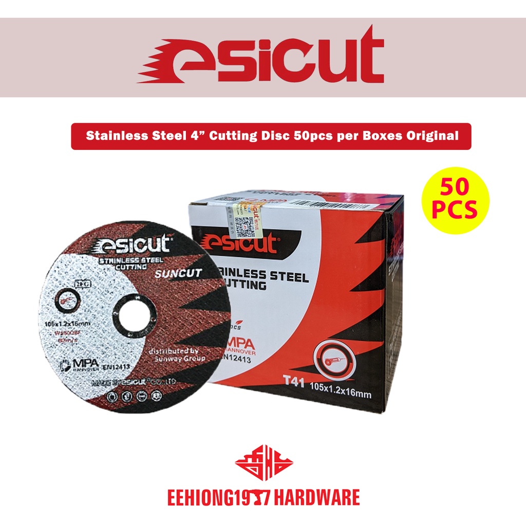 Esicut stainless steel 4” cutting disc 50pcs per boxes original MPA ...