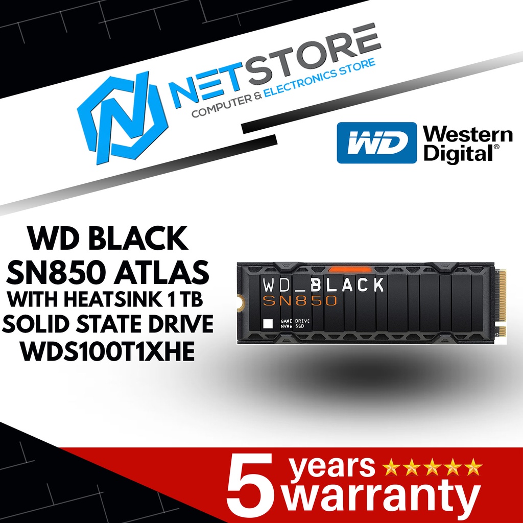 WESTERN DIGITAL WD BLACK SN850 ATLAS WITH HEATSINK 1 TB SOLID STATE ...