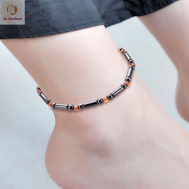 Weight Loss Magnet Anklet black Stone Magnetic Therapy Bracelet Anklet ...
