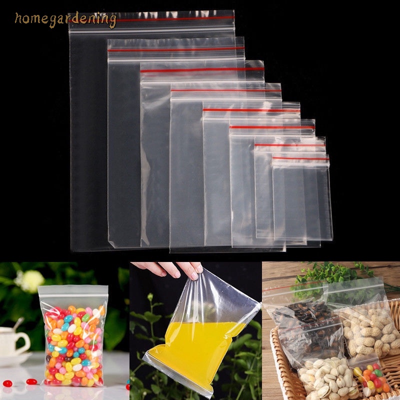 100 Grip Resealable Lock Self Seal Clear Plastic Poly Ziplock Bag ...