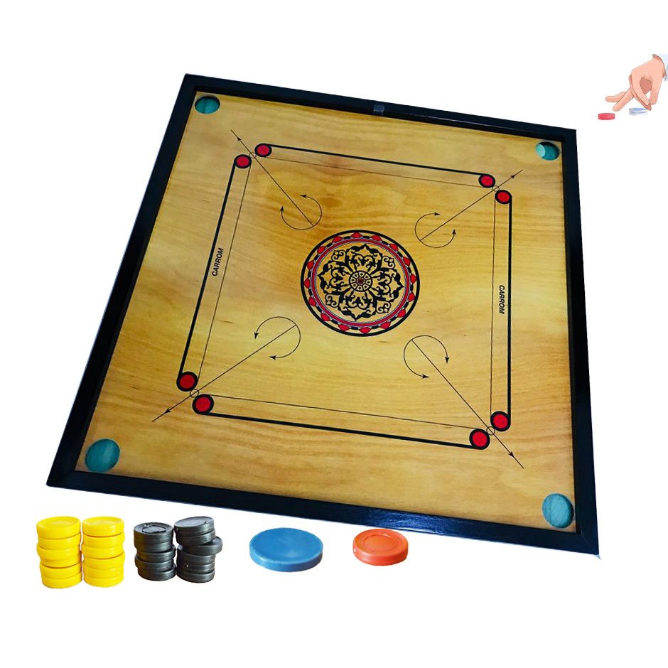 Standard Size Carrom Board Set With Carrom Men & Stricker (82cm x 82cm ...
