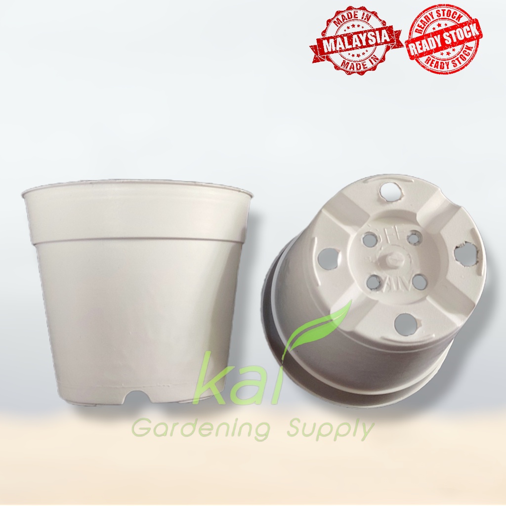 GFE 8.5CM Small Pot Mini Flower Pot Pasu Bunga Pasu Plastik Putih Kecil ...