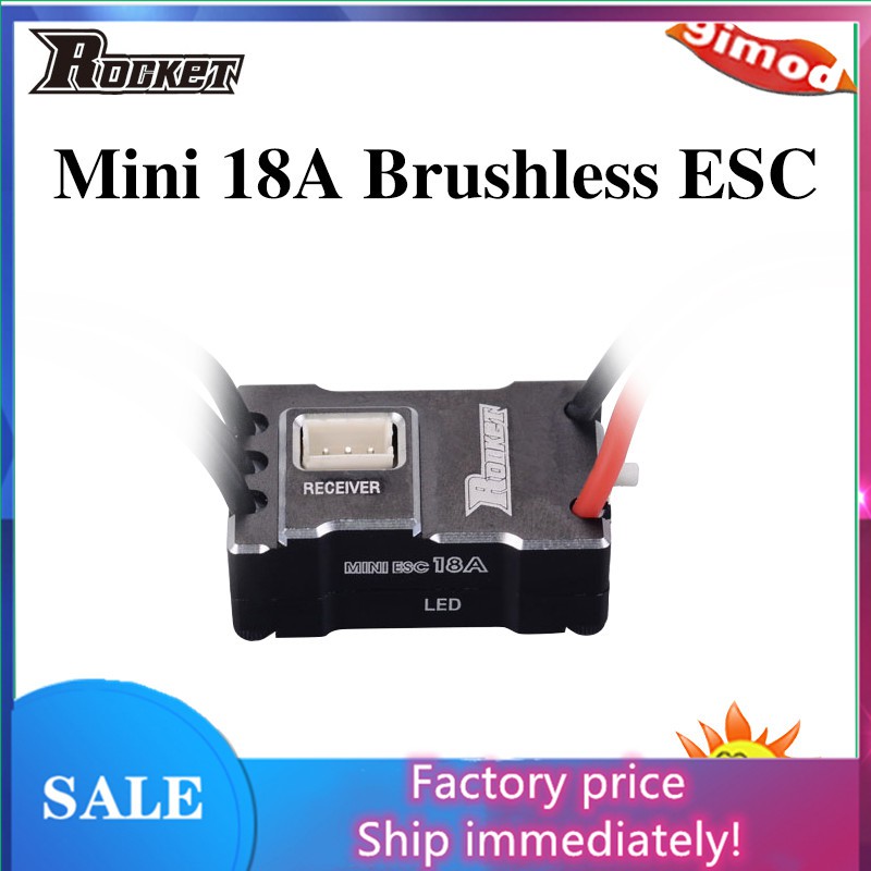 Rocket mini 18A Brushless ESC Electric Speed Controller for Kyosho Mr03 Pro Atomic DRZ 1/24 1/28 ...