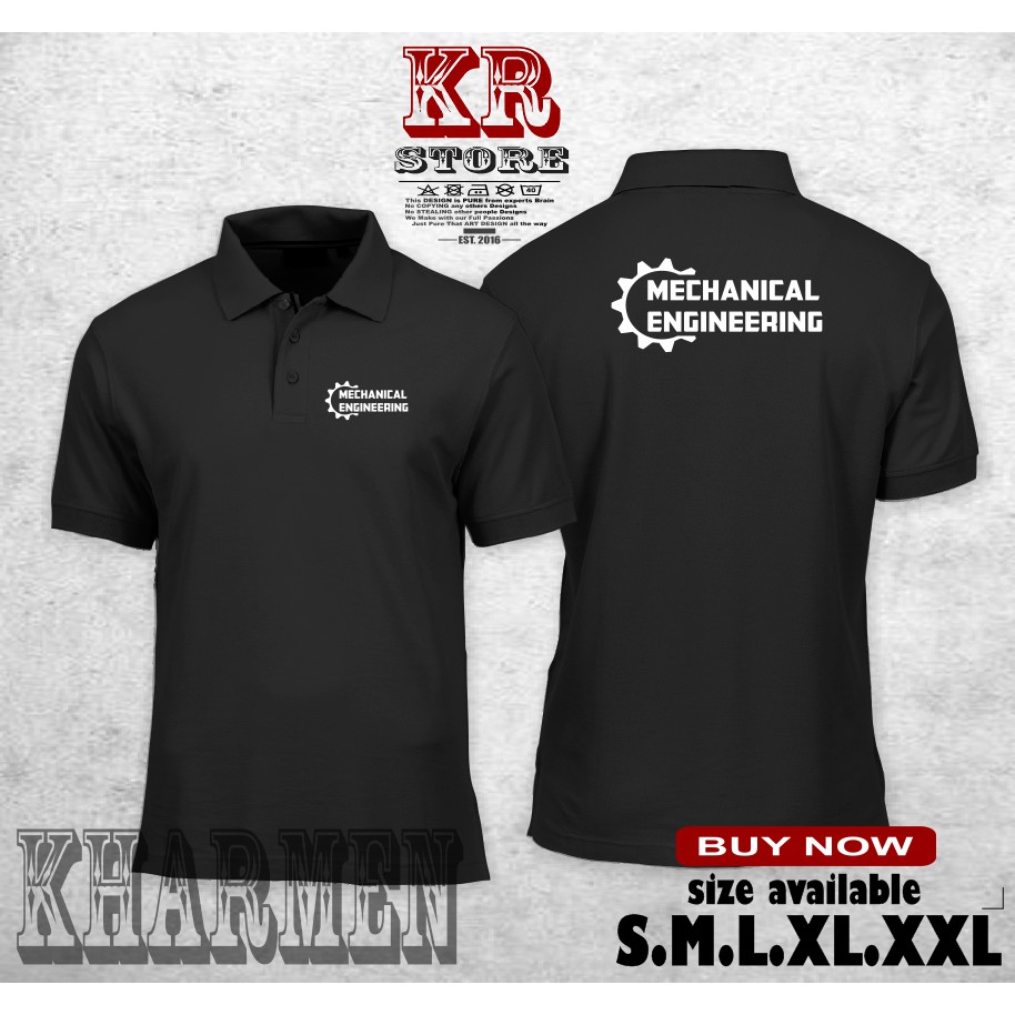 MESIN Polo SHIRT MECHANICAL ENGINEERING COLLAR T-SHIRTS ENGINE ENGINE ...
