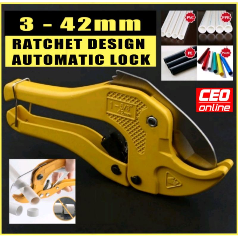 CEO 🇲🇾 PVC Pipe Cutter RATCHET 42mm PVC Pipe Cutter Plumbing Tool ...