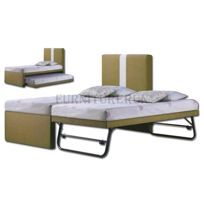 HM P01 Divan Single Bed with Trundle. Upholstered in PU. Only available in Klang Valley with ...