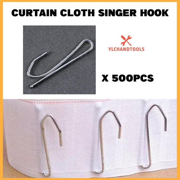 8429# CURTAIN CLOTH SINGER HOOK 窗帘长单钩 ( 500Pc/Box ) | Shopee Malaysia
