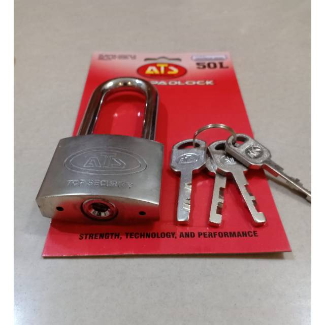 The 50 mm long neck ATS padlock has 4 box type keys | Shopee Malaysia