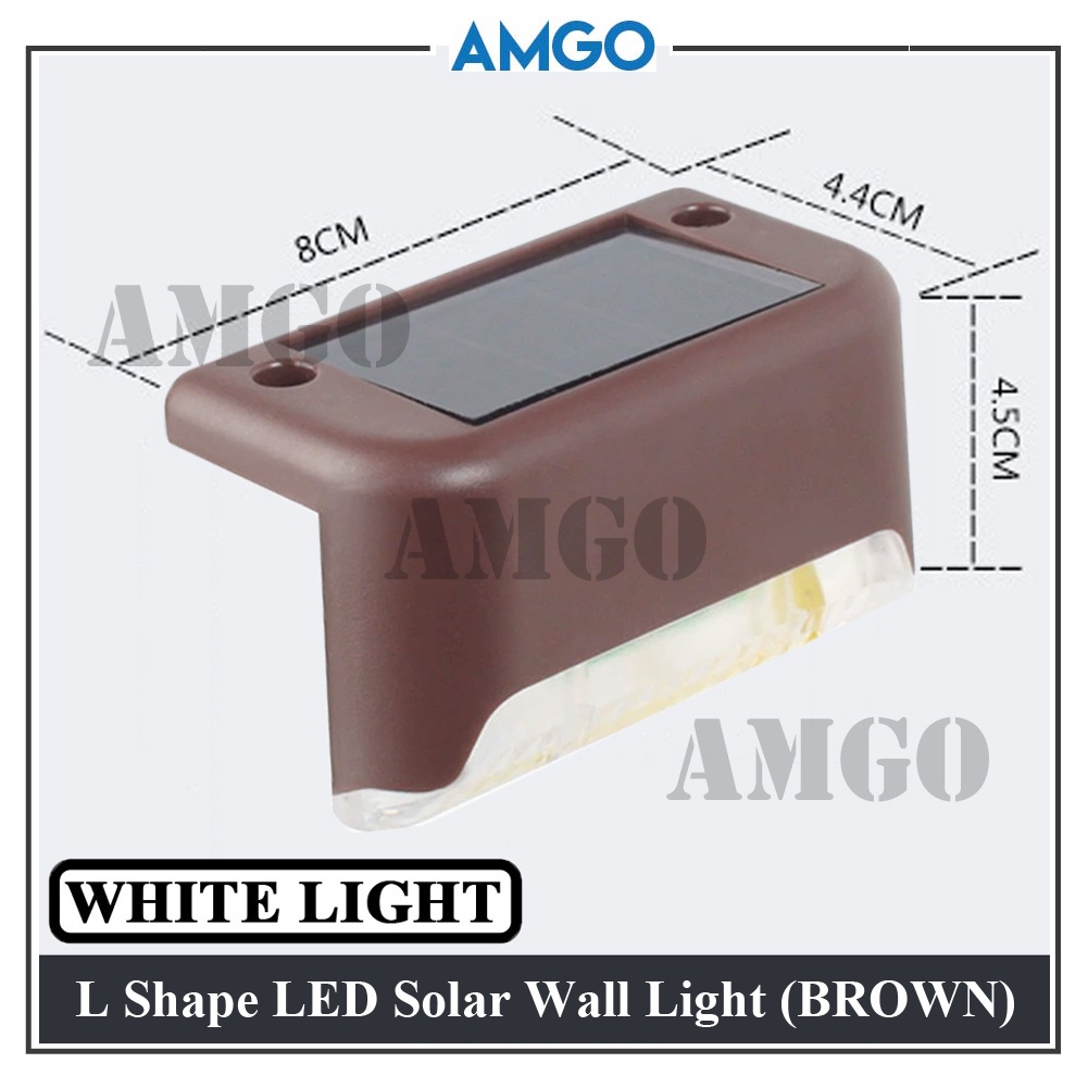 AMGO Led Outdoor Wall Light Lampu Solar Luar Rumah Waterproof Automatic ...