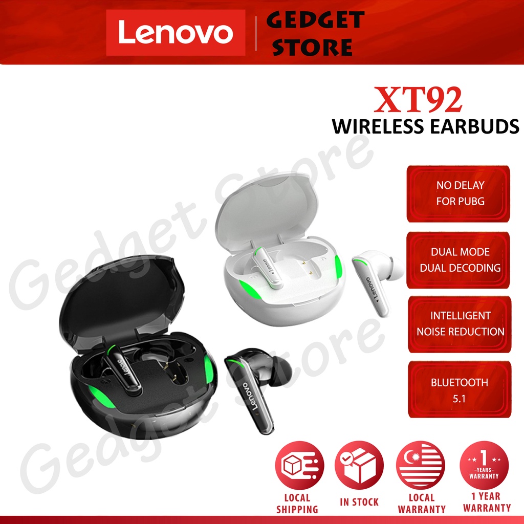 LENOVO XT92 TWS Gaming Bluetooth Earphone Bluetooth 5.1 Low Latency Wireless Headset With Mic 3D ...