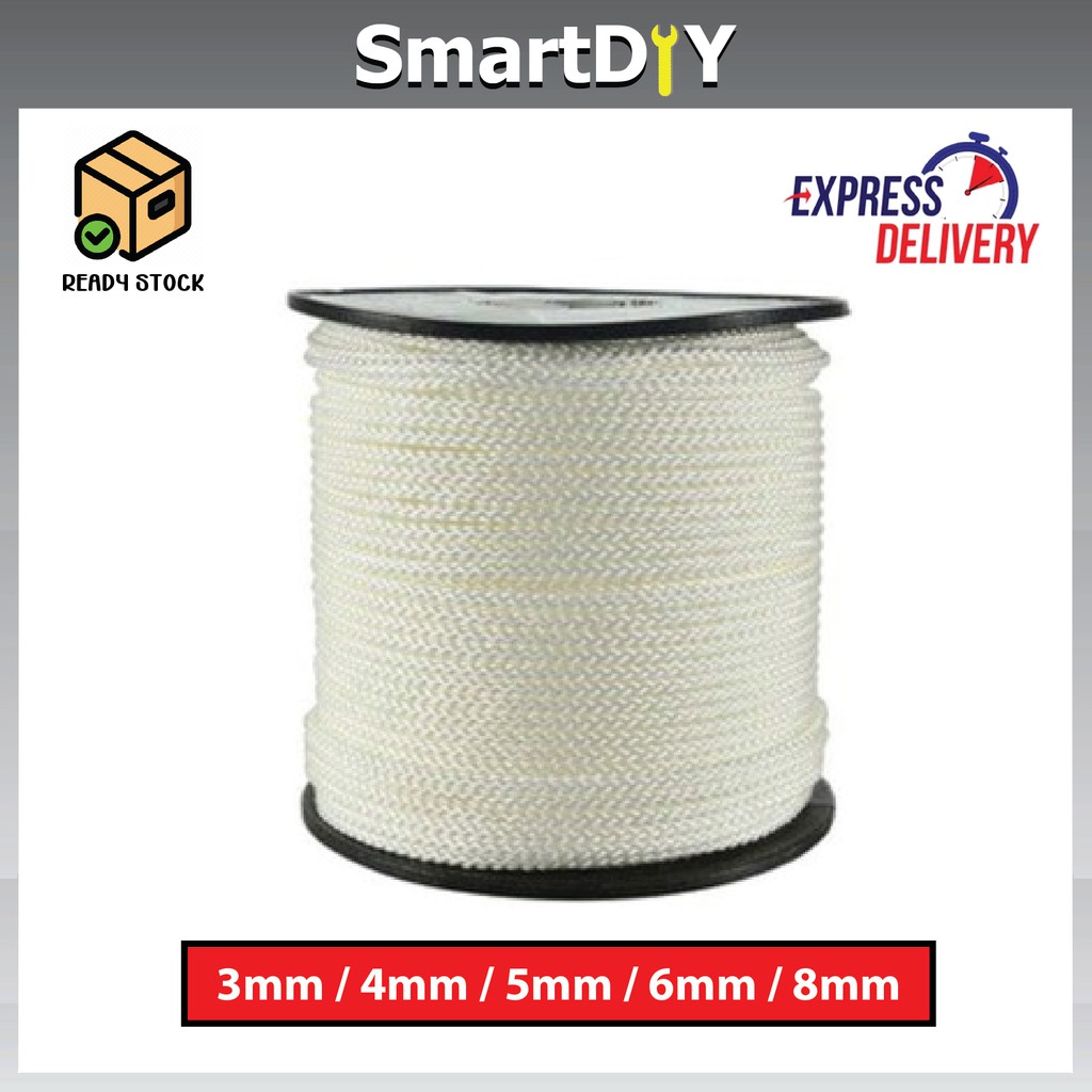 SOLID BRAID NYLON ROPE 3mm/4mm/5mm/6mm/8mm | Shopee Malaysia