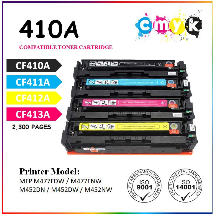 410A Compatible HP CF410A CF411 CF412 413 CMYK Color LaserJet MFP M377 ...