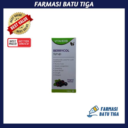 VITAHERB BERRYCOL SYRUP FOR FLU, NASAL CONGESTION, SORE THROAT, COUGH ...