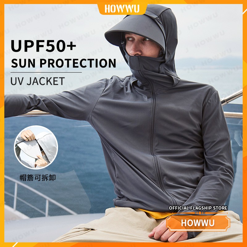 【Ready stock】 men's plus size sun protection clothing fishing clothing ...