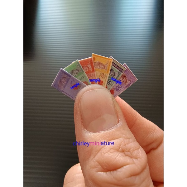 Toy mini money notes 1/12 / Dollhouse miniature money 1/12 / Miniature ...