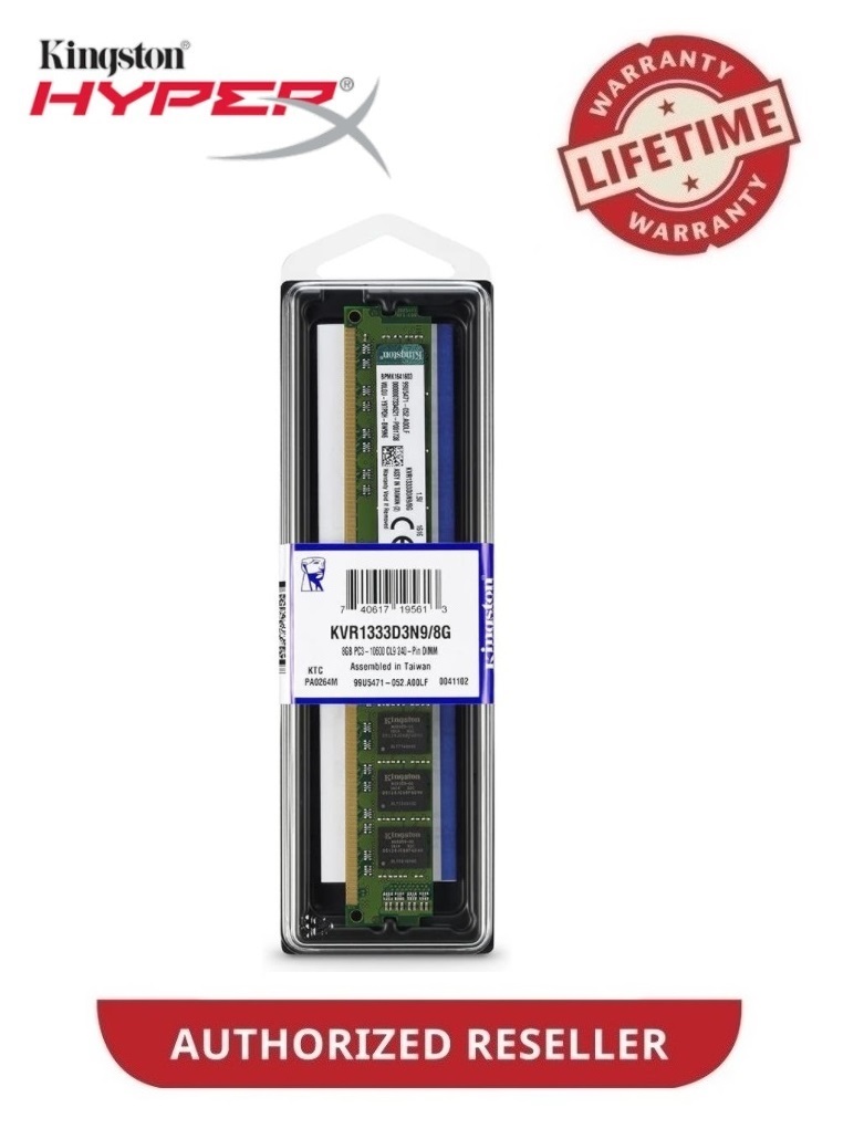 KINGSTON Ram Desktop DDR3 8GB PC1333 16 CHIPS (KVR1333D3N9/8G) | Shopee ...