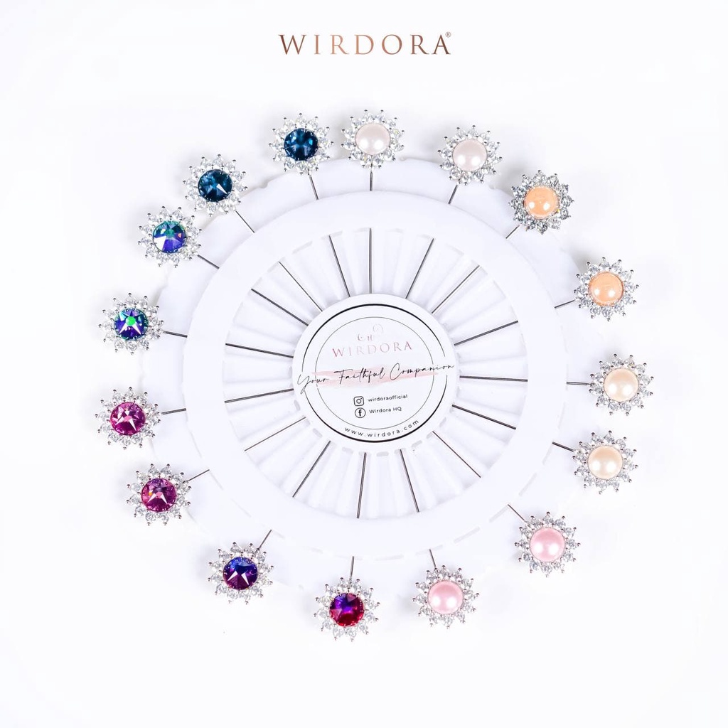 PIN MARGARITA BY WIRDORA (100% AUTHENTIC CRYSTAL & PEARL) PIN TUDUNG ...