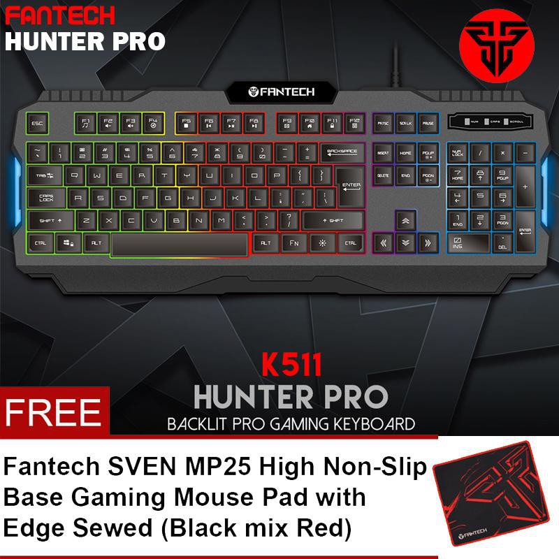 FANTECH HUNTER PRO K511 Rainbow Backlit Pro Gaming Keyboard | Shopee ...