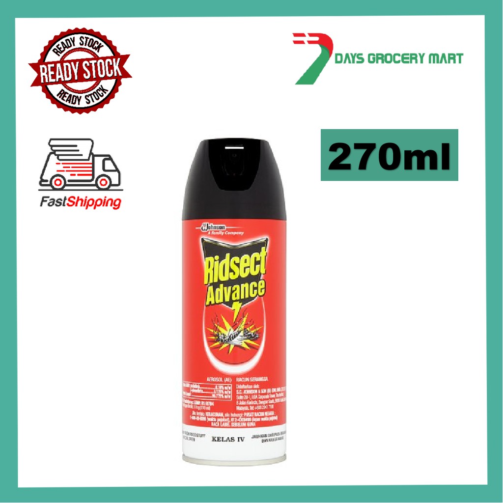 Ridsect Mosquito Spray Advance Aerosol / Penyembur Nyamuk 270ml (1btl ...